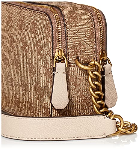 GUESS womens Noelle Crossbody Camera, Latte, One Size US