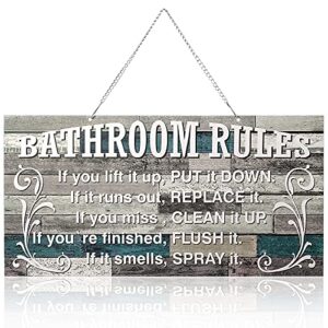 bathroom decor wall art funny bathroom signs ocean theme beach bathroom decors metal sign hanging wall art decorative signs rustic wall art (rich colors,16 x 8 inches)