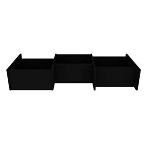 Manhattan Comfort Hampton Mid-Century Modern Living Room Zig-Zag Wall Décor Shelves, 49.04", Black