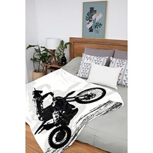 Todeyya Dirt Bike Throw Blanket Motocross Racer Extreme Sports Printed Super Soft Flannel Fleece Plush Lightweight Fuzzy Cozy Blanket for Kids Men Gifts Couch All Season S 50"X40" for Kid