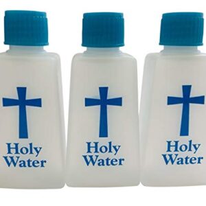 Westmon Works Holy Water Bottle Mini Plastic Vessel Pack Empty Container for Travel, Set of 3