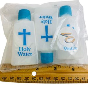 Westmon Works Holy Water Bottle Mini Plastic Vessel Pack Empty Container for Travel, Set of 3