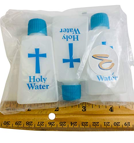 Westmon Works Holy Water Bottle Mini Plastic Vessel Pack Empty Container for Travel, Set of 3