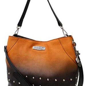 Harley-Davidson Women's Ombre Effect Leather HOBO Purse - Orange & Black