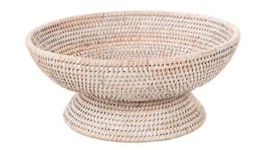 kouboo la joll rattan fruit bowl, large, white-wash