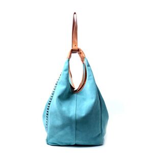 OLD TREND Genuine Leather Rose Valley Hobo Bag (Aqua)