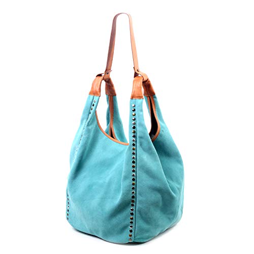 OLD TREND Genuine Leather Rose Valley Hobo Bag (Aqua)