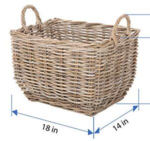 Kouboo Kobo Wicker Basket, Gray-Brown