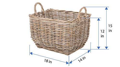 Kouboo Kobo Wicker Basket, Gray-Brown