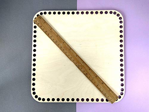 Basket Bottom, 10 inch 25 cm. Square Wooden Base Crochet Weaving Craft Supplies