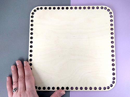 Basket Bottom, 10 inch 25 cm. Square Wooden Base Crochet Weaving Craft Supplies