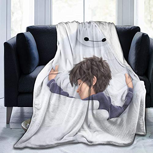 WEQDUJG White Baymax Blanket Throws Bed Queen Size Ultra Soft Micro Fleece Warm Fluffy Couch Living Room Luxury Blankets 50 x 40 in