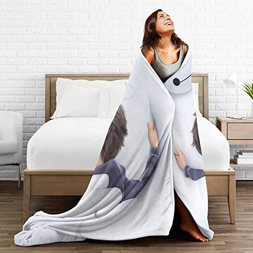 WEQDUJG White Baymax Blanket Throws Bed Queen Size Ultra Soft Micro Fleece Warm Fluffy Couch Living Room Luxury Blankets 50 x 40 in