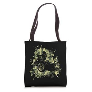 trike bike camo camouflage motorcycle rider triker gift tote bag