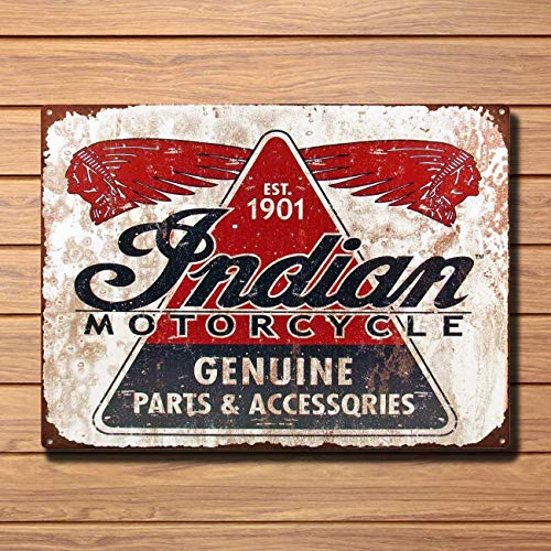 JIUFOTK Tin Sign Indian Motorcycles Est 1901 8x12 Inch Metal Tin Sign Decoration Iron Painting Metal Decorative Wall Art