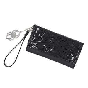 kreepsville 666 elvira women’s spiderweb flap wallet macabre mobile black collection