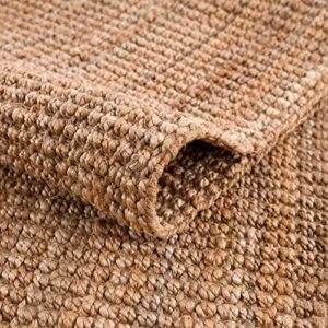 Hauteloom Moncton Sea Grass Jute Rug - Natural Fiber Sisal Area Rug - Natural Fringe Tassel - Rattan Wicker Look Carpet - Brown - 6' x 9'