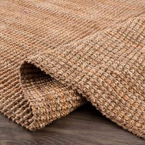 Hauteloom Moncton Sea Grass Jute Rug - Natural Fiber Sisal Area Rug - Natural Fringe Tassel - Rattan Wicker Look Carpet - Brown - 6' x 9'