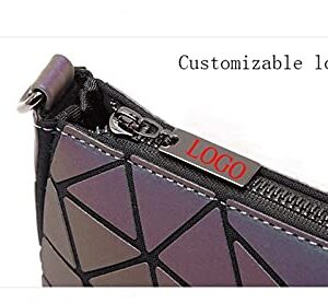 Women Luminous Small Shoulder bag Mini Geometric Small Clutch Crossbody Bag (Black)