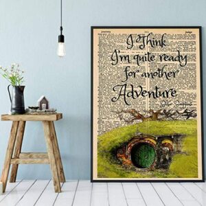 swanlace wall decor for bathroom i think i’m quite ready for another adventure poster lord of the rings quote art print bilbo baggins adventure canvas vintage 09 12×18 inch