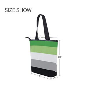 Women's Retro Large Size Canvas Shoulder Bag Hobo Crossbody Handbag Casual Tote Aromantic Pride Flag