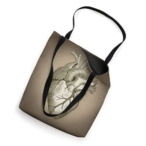 Anatomical human Heart, anatomy illustrations Tote Bag