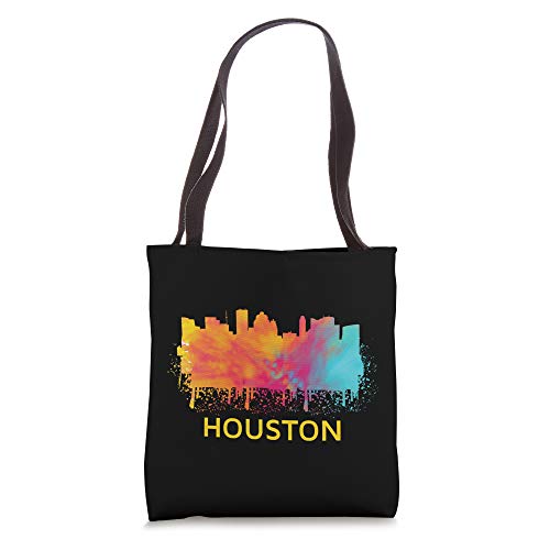 Houston Texas Watercolor Skyline Home State Souvenir Gift Tote Bag