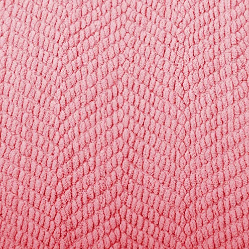 Bytide Throw Blanket for Couch Soft Knitted Textured Couch Cover Pink Tweed Blanket with Fringe Tassel for Home Décor Bed Sofa Chair, 50" x 60", Strawberry Ice