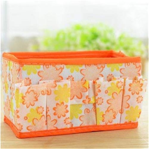 Timesuper Folding Jewelry Storage Basket Bins Desktop Makeup Organizer Container Home Decoration,Orange