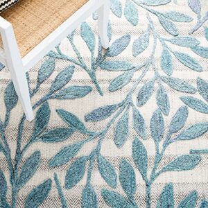 SAFAVIEH South Hampton Collection 6' x 9' Blue SHA302M Handmade Botanical Wool Area Rug