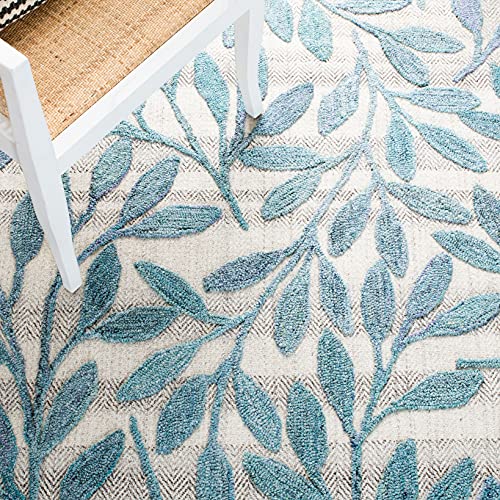 SAFAVIEH South Hampton Collection 6' x 9' Blue SHA302M Handmade Botanical Wool Area Rug