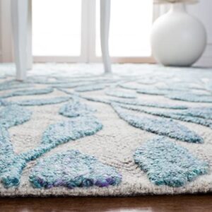 SAFAVIEH South Hampton Collection 6' x 9' Blue SHA302M Handmade Botanical Wool Area Rug