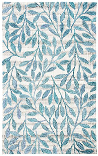 SAFAVIEH South Hampton Collection 6' x 9' Blue SHA302M Handmade Botanical Wool Area Rug