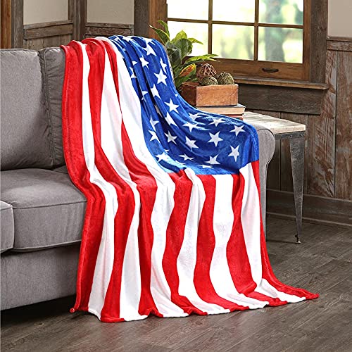 July 4th Stars & Stripes American Flag Ultra Lush Oversized Throw Blanket (50" x 70")