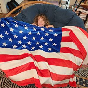 July 4th Stars & Stripes American Flag Ultra Lush Oversized Throw Blanket (50" x 70")