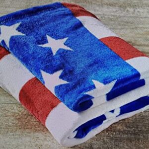 July 4th Stars & Stripes American Flag Ultra Lush Oversized Throw Blanket (50" x 70")