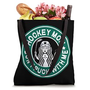 Hockey Mom Funny Don't Puck With Me Team Mom Tote Bag