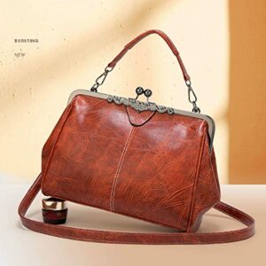 YOUNXSL Women Retro Hollow Oil Wax PU Leather Handbag Multiple Collocations Messenger Bag Handbags Pink