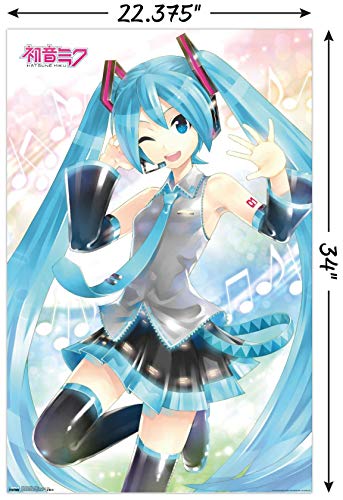 Trends International Hatsune Miku - Waving Wall Poster, 22.375" x 34", Unframed Version