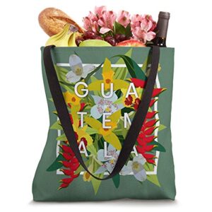 Flowers of Guatemala Word Art - Guatemalan Pride Tote Bag