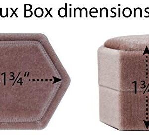 Beatrix & Luca The Lux Box: Antique Velvet Ring Box | Proposal | Wedding | Engagement | Photography | Hexagon | Rectangle | Single Double or Triple Slots | Jewelry (Sedona Copper Hexagon Single)