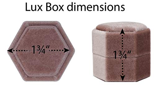 Beatrix & Luca The Lux Box: Antique Velvet Ring Box | Proposal | Wedding | Engagement | Photography | Hexagon | Rectangle | Single Double or Triple Slots | Jewelry (Sedona Copper Hexagon Single)