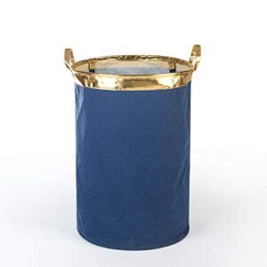 urban shop metallic trim tall storage or laundry basket, navy