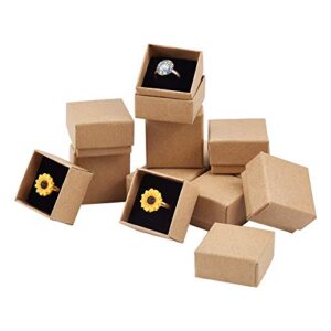 ph pandahall 48 pack ring box, 1.5×1.5×1.1 inch jewelry gift boxes square cardboard jewelry box with foam small earring packing box for selling valentine weddings mother birthdays christmas business