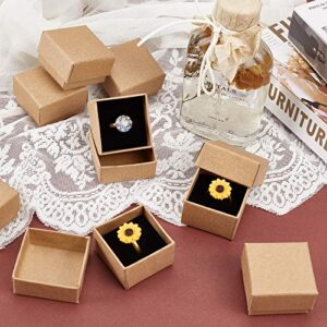 PH PandaHall 48 Pack Ring Box, 1.5x1.5x1.1 Inch Jewelry Gift Boxes Square Cardboard Jewelry Box with Foam Small Earring Packing Box for Selling Valentine Weddings Mother Birthdays Christmas Business