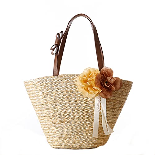 DAISHA Straw Bag Beach Bags for Women - Straw Large Beach Tote Bag - Summer Handwoven Shoulder Bags for Beach