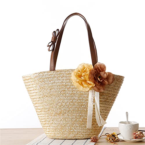 DAISHA Straw Bag Beach Bags for Women - Straw Large Beach Tote Bag - Summer Handwoven Shoulder Bags for Beach