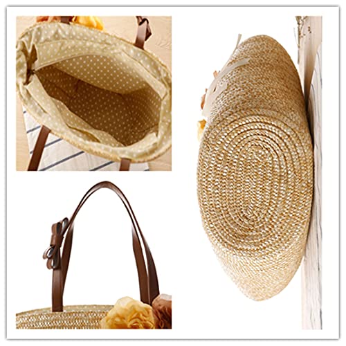 DAISHA Straw Bag Beach Bags for Women - Straw Large Beach Tote Bag - Summer Handwoven Shoulder Bags for Beach