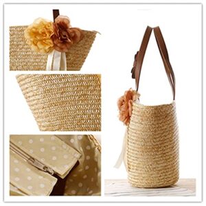 DAISHA Straw Bag Beach Bags for Women - Straw Large Beach Tote Bag - Summer Handwoven Shoulder Bags for Beach