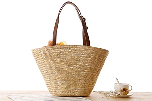 DAISHA Straw Bag Beach Bags for Women - Straw Large Beach Tote Bag - Summer Handwoven Shoulder Bags for Beach